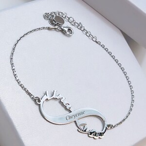 Sterling Silver Infinity Bracelet With Names ,personalized Infinity ...