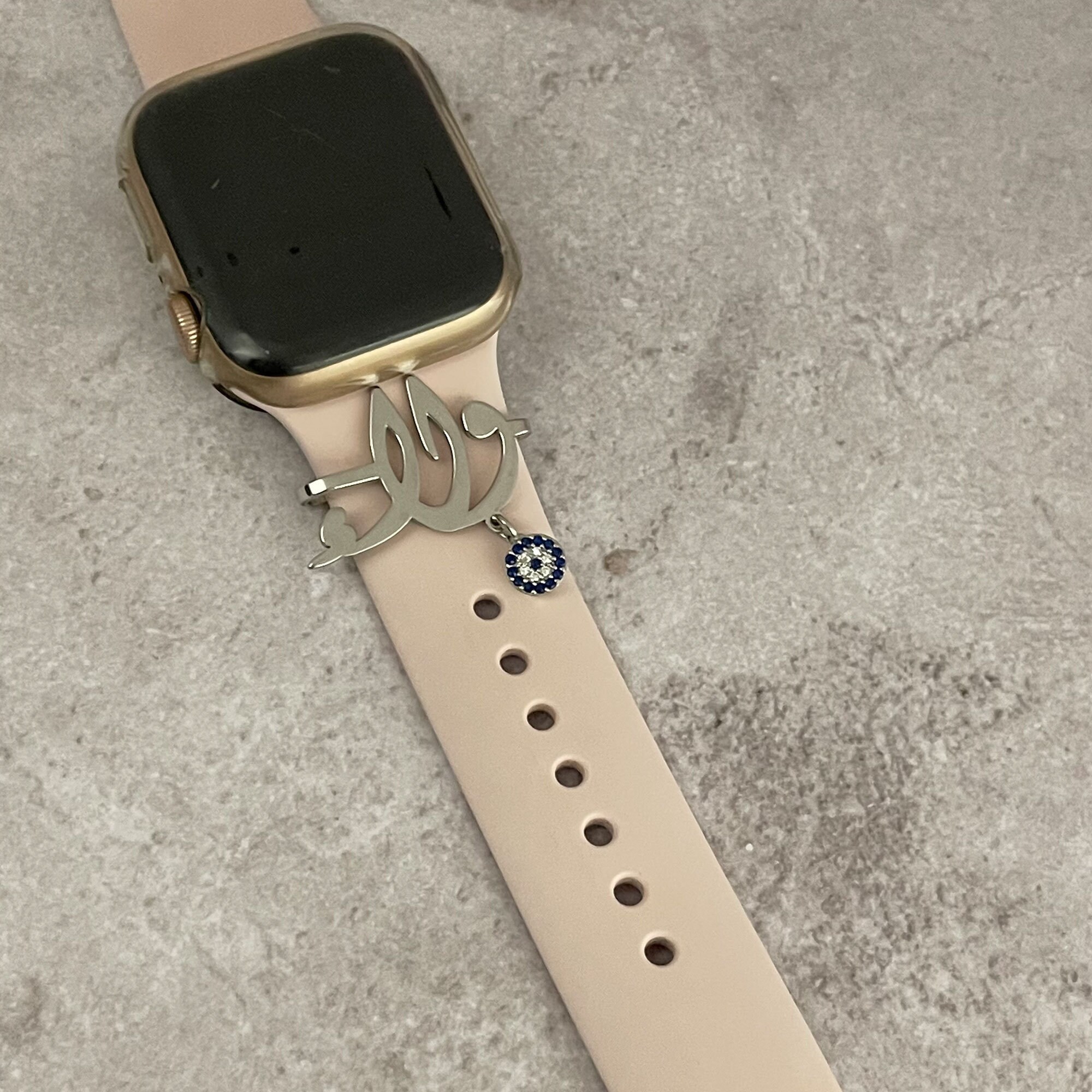 Custom Sterling Silver Apple Watch Arabic Name Charm/ Silver Name Watch ...