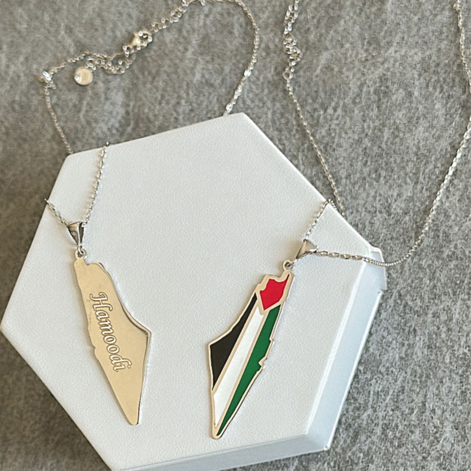 Palestine Map Necklace palestine Flag sterling Silver 925 - Etsy Canada
