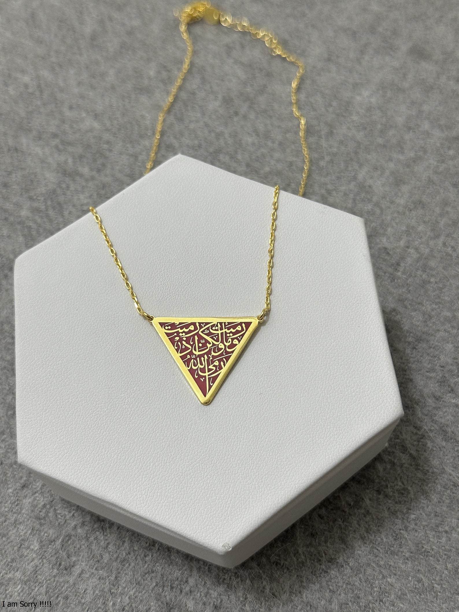 Watermelon Charm Palestine Necklace, 925 Sterling Silver Gold Plated ...