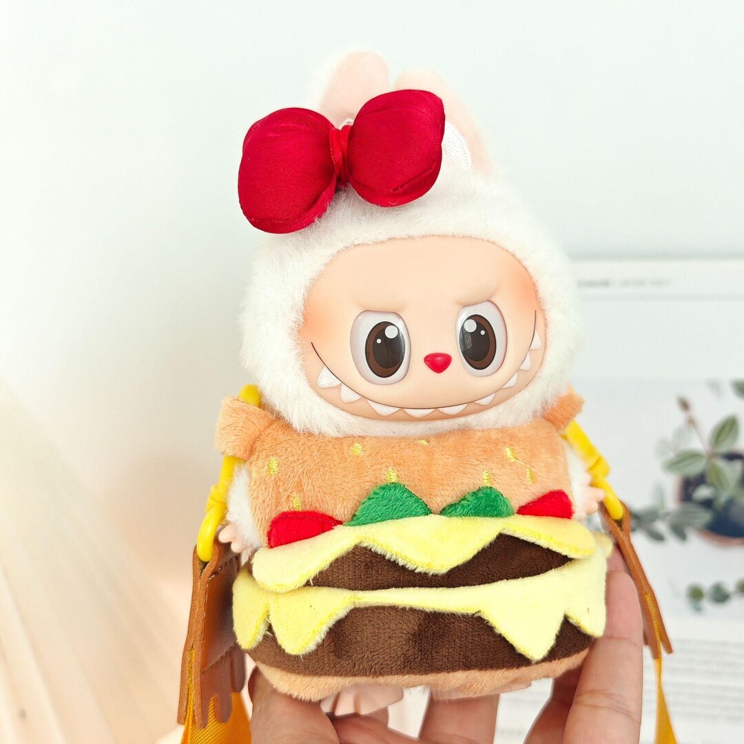 Burger Labubu V1/V2 OUTFIT With Crossbody Strap | Valentine's Day Gift ...