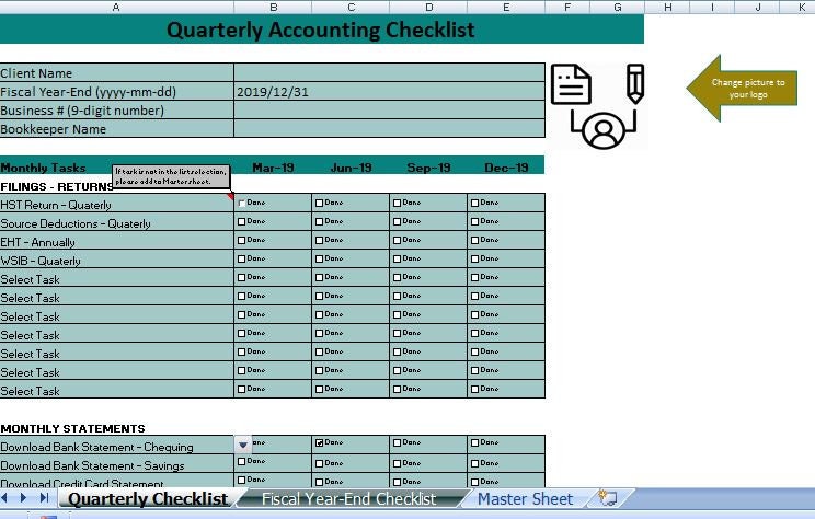 Quarterly Accounting Checklist and Year-end Checklist - Etsy