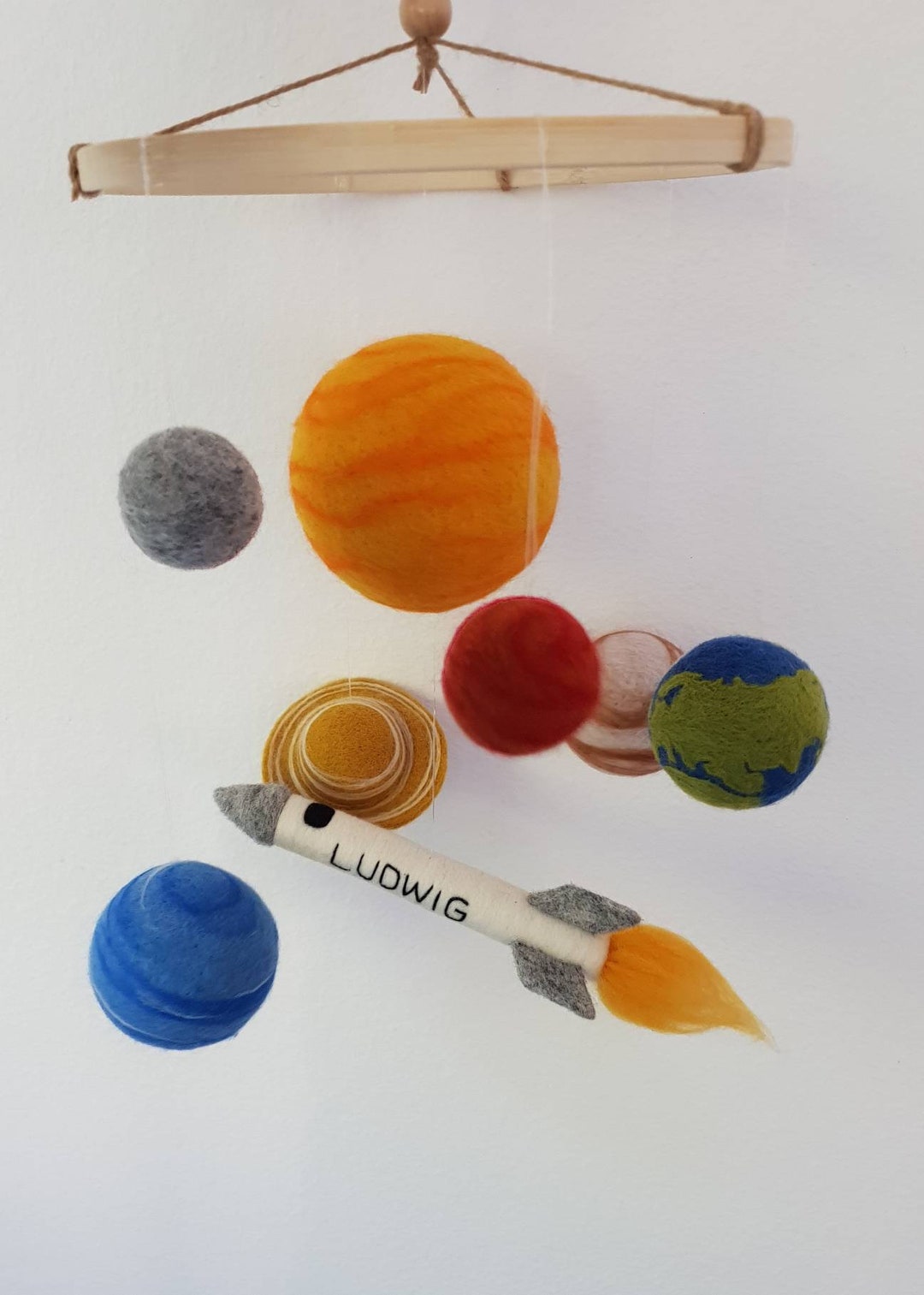 Needle Felted Mobile Solar System - Etsy