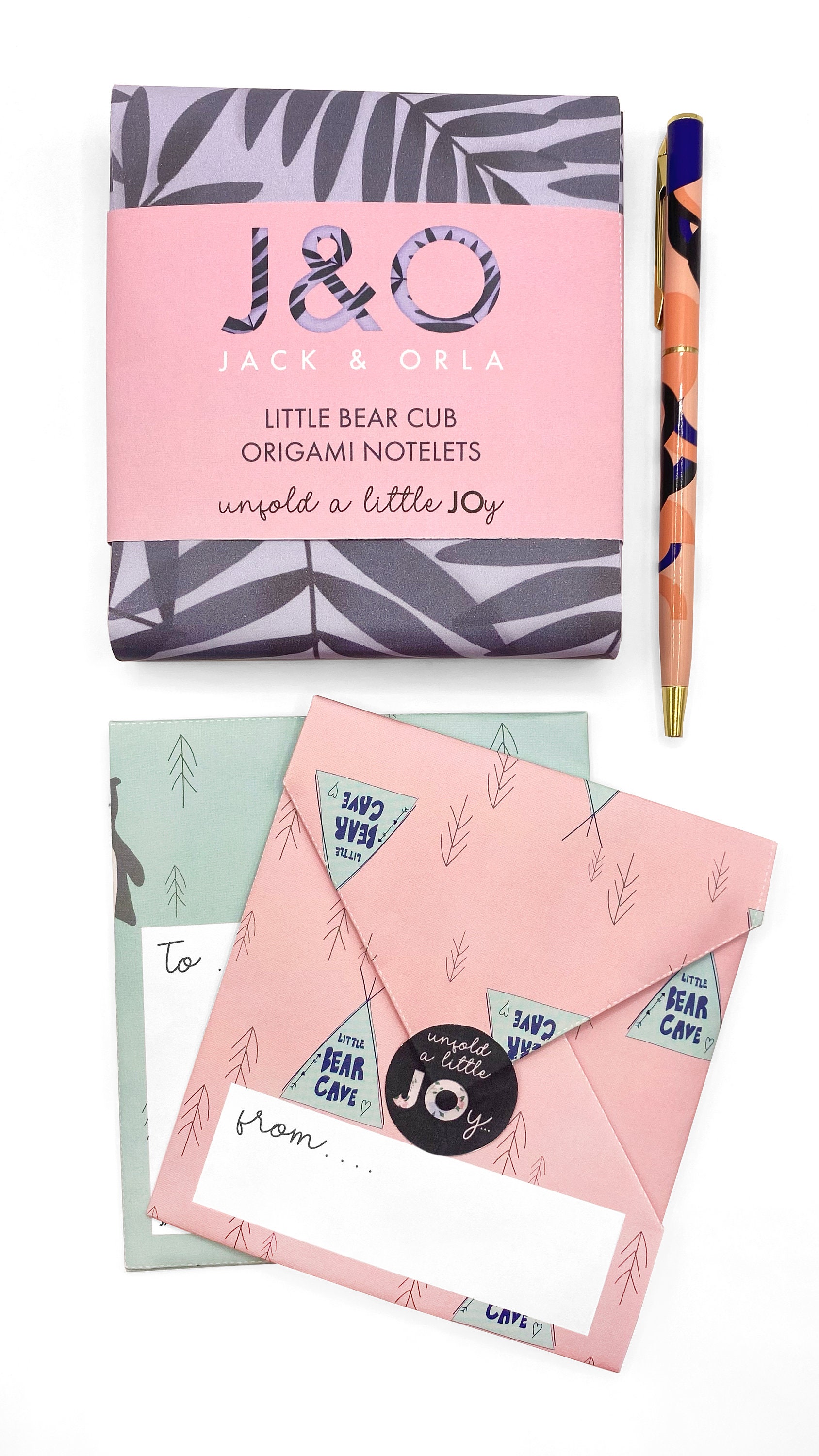 Set of 6 Origami Letter Writing Notelets Our Little Bear Cub - Etsy UK