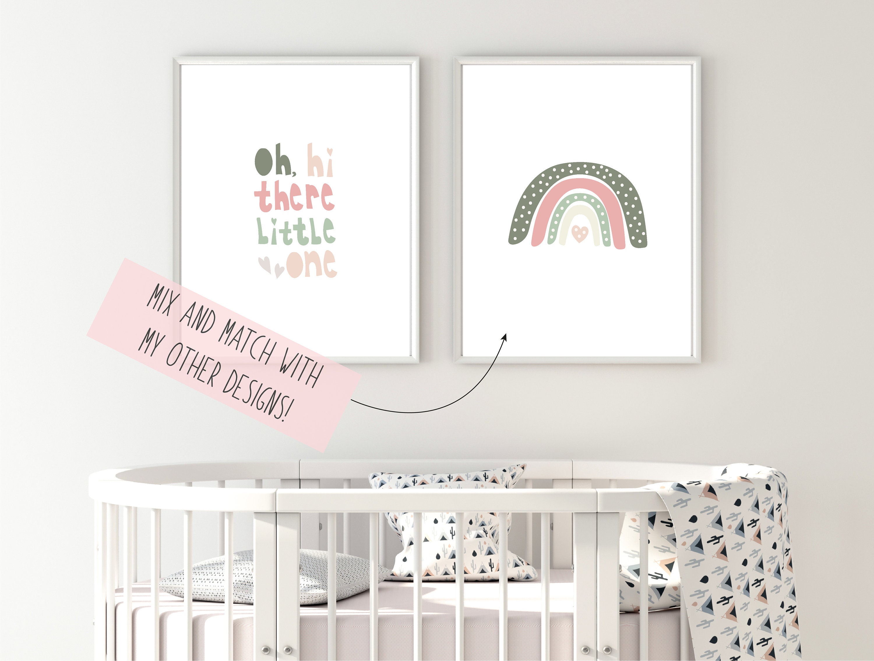 Oh Hi There Little One Print for Nursery or Bedroom Range of Colours in ...