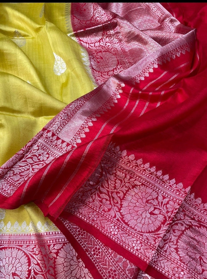 Exclusive Pure Mango Raw Silk With Rupa Zari Kadwa Weaved Saree - Etsy