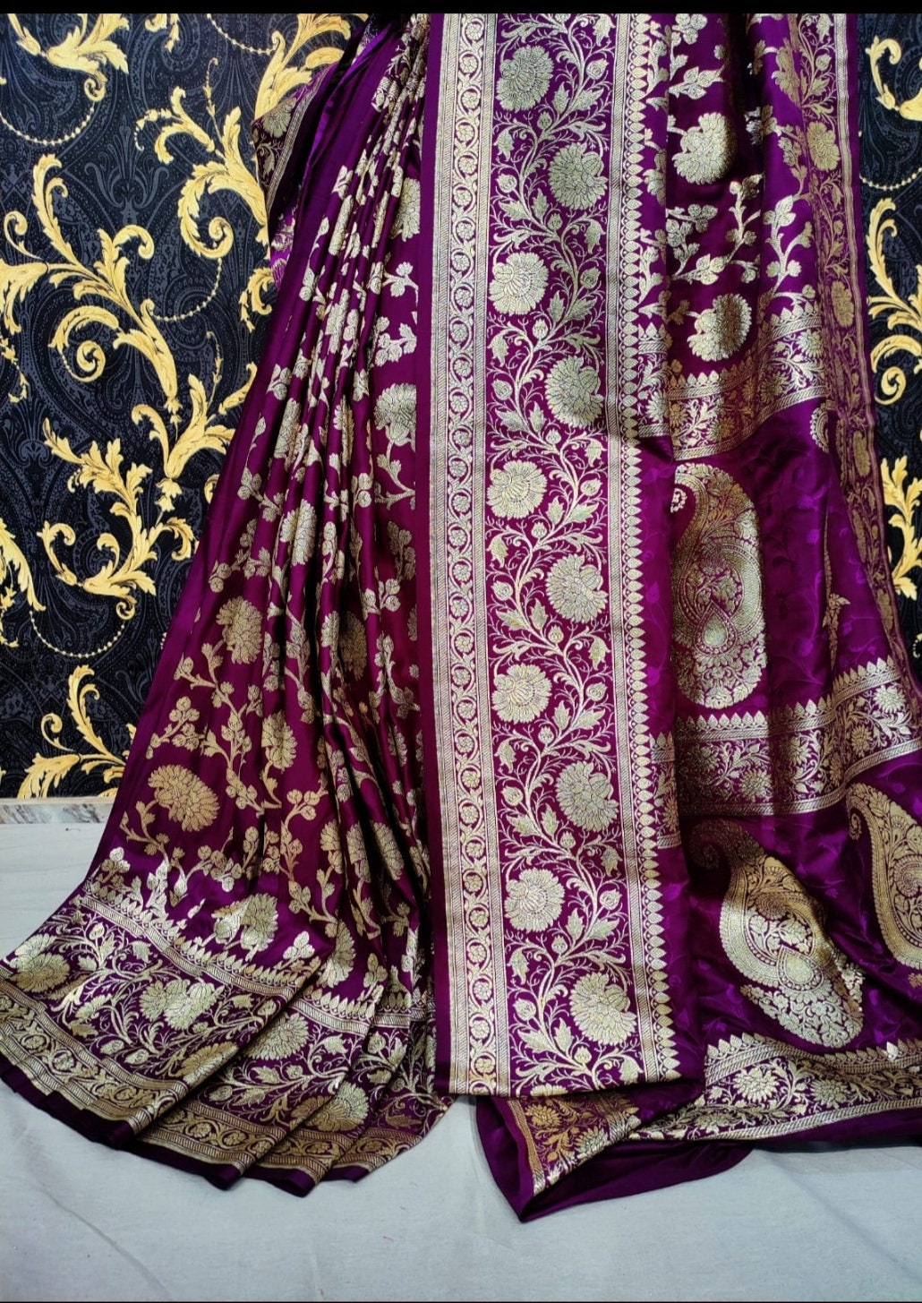 Beautiful Jangla Woven Work Banarasi Katan Handloom Saree - Etsy