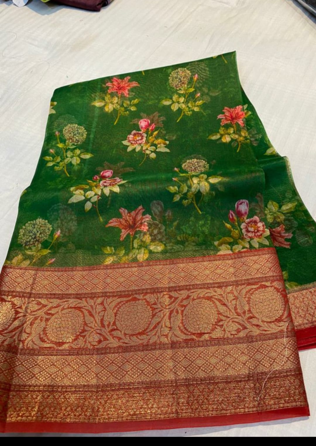 Exclusive Indian Ethnic Pure Kora by Kora Silk With Floral Digital ...