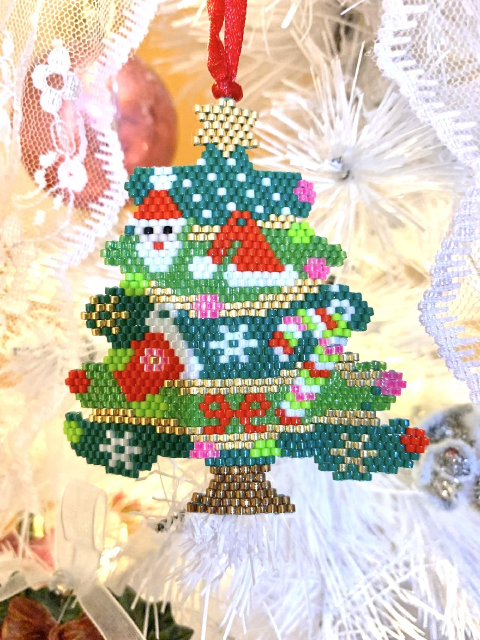 Brick Stitch Beaded Christmas Tree Ornament PDF Digital Pattern. - Etsy