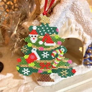 Brick Stitch Beaded Christmas Tree Ornament PDF Digital Pattern. - Etsy