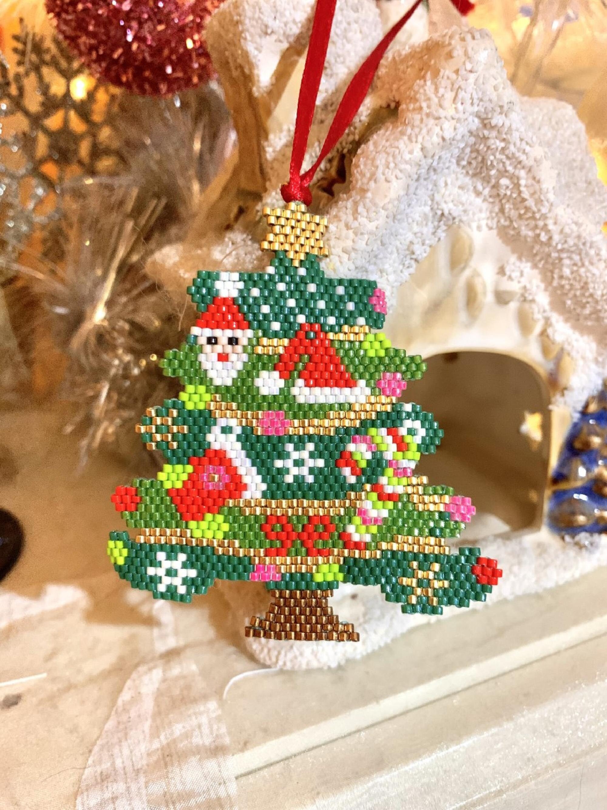 Brick Stitch Beaded Christmas Tree Ornament PDF Digital Pattern. - Etsy