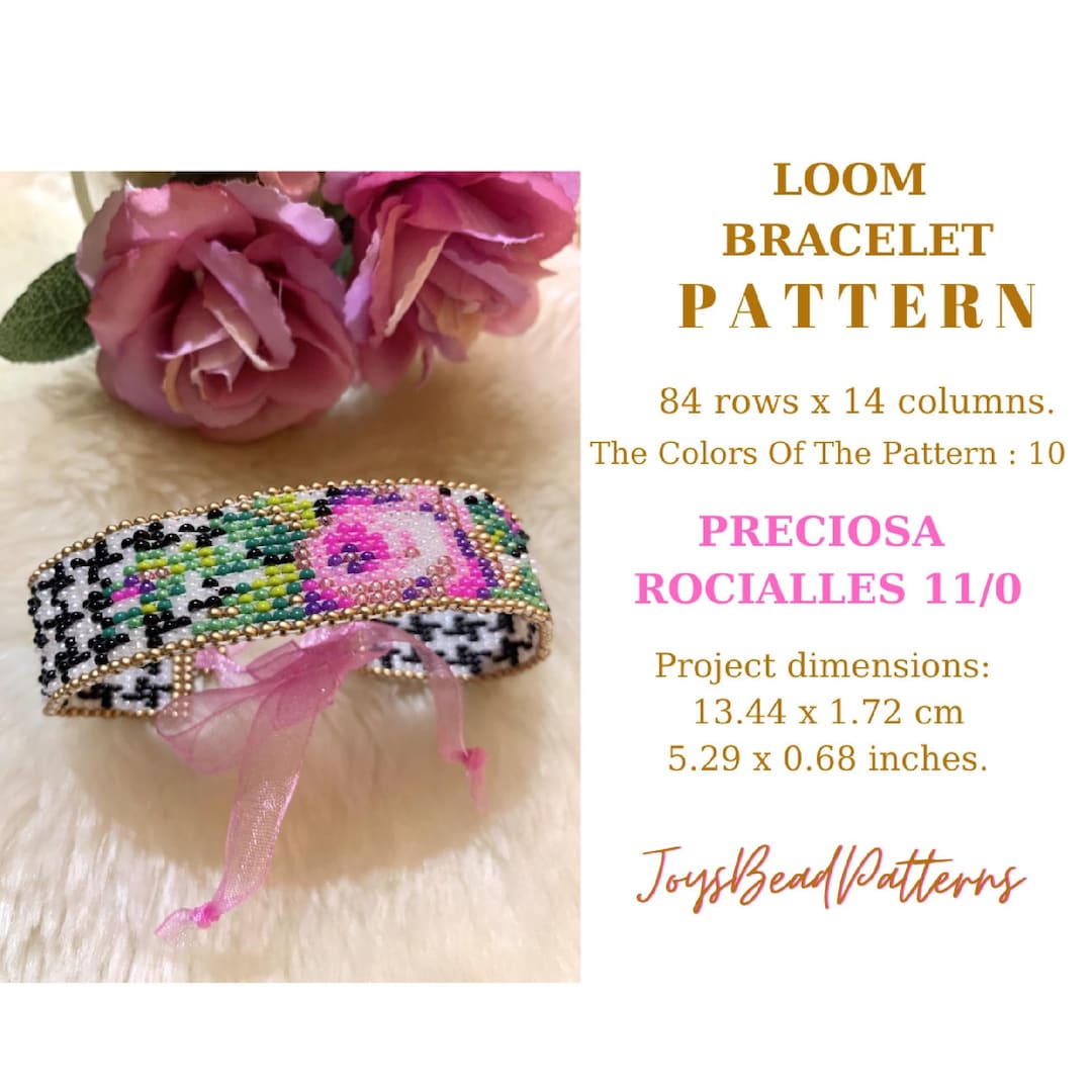 Crowbar Bead Loom Pink Rose Bracelet Pattern. Crowbar Pink Rose ...