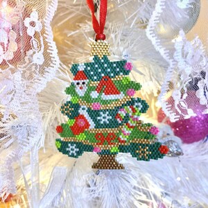Brick Stitch Beaded Christmas Tree Ornament PDF Digital Pattern. - Etsy