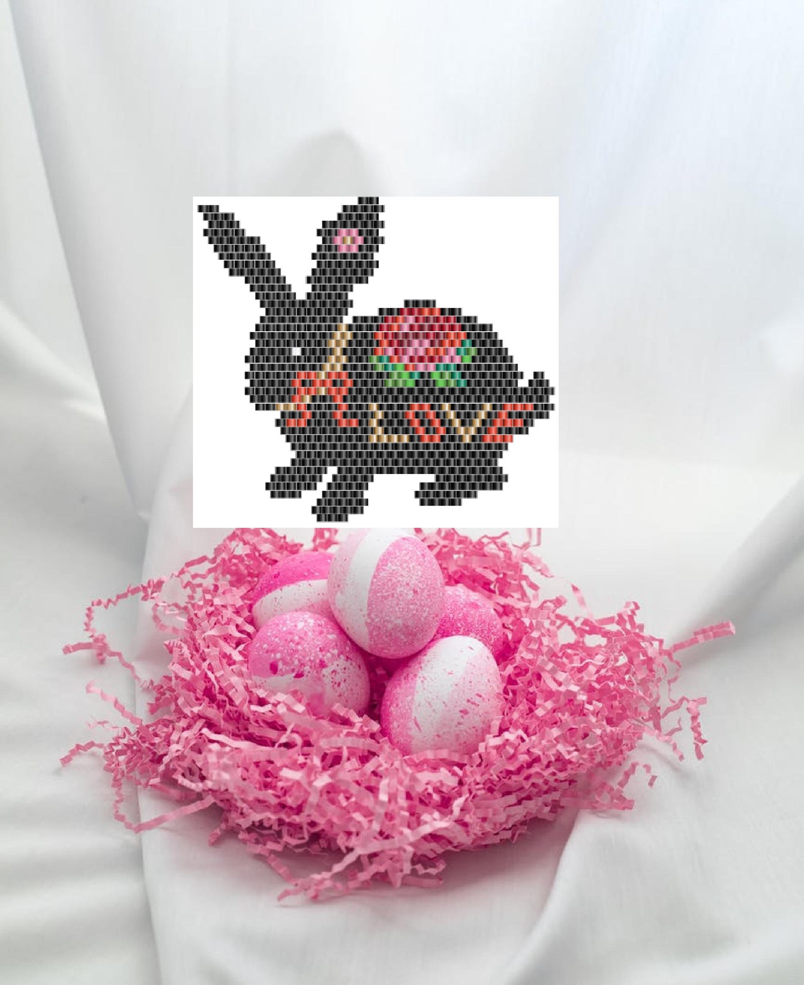 Easter Bunny Brick Stitch Miyuki Pattern. Seed Bead Rubbit Pattern ...