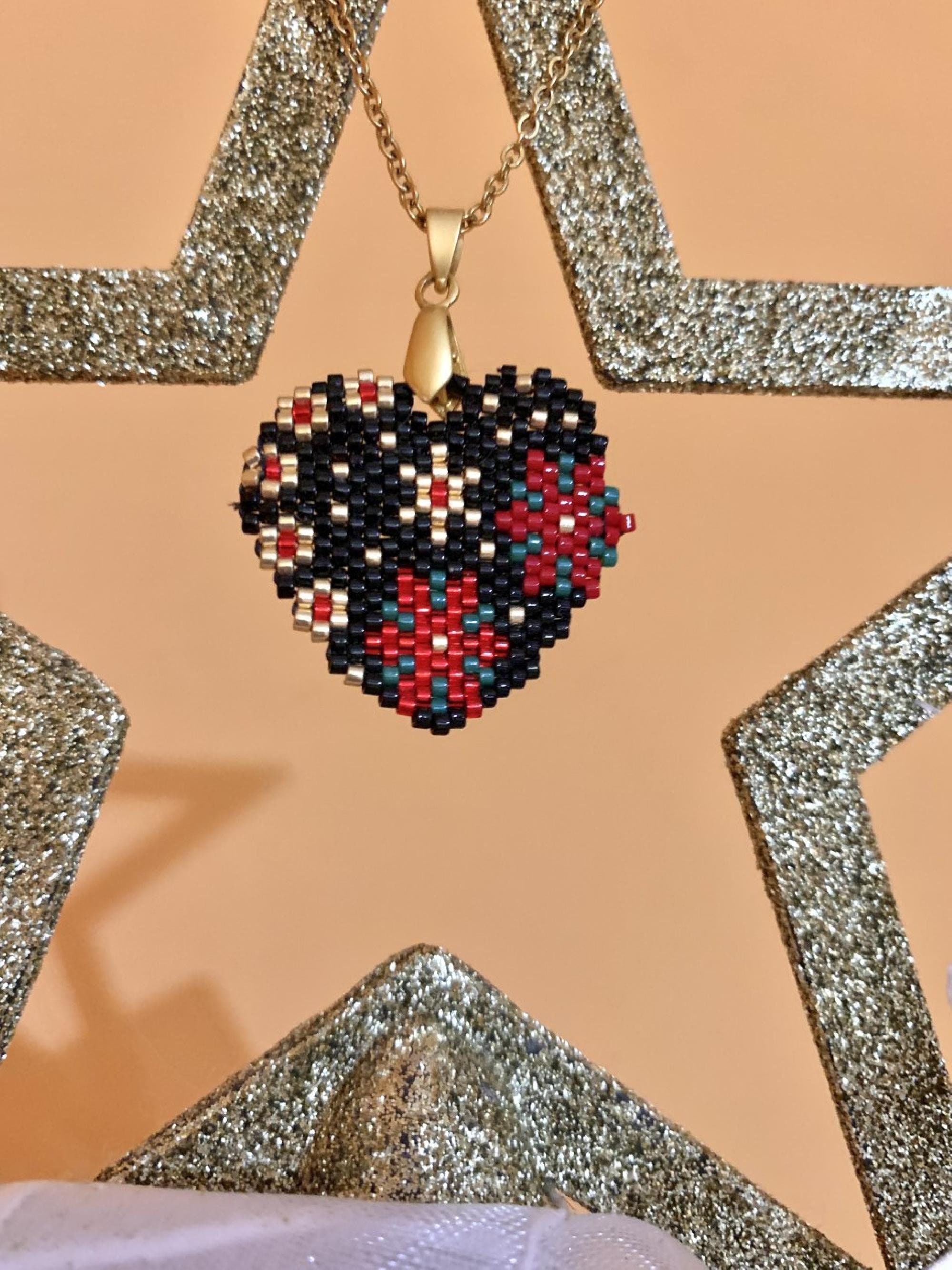 Christmas Brick Stitch Heart Beading PDF Pattern Heart - Etsy Canada
