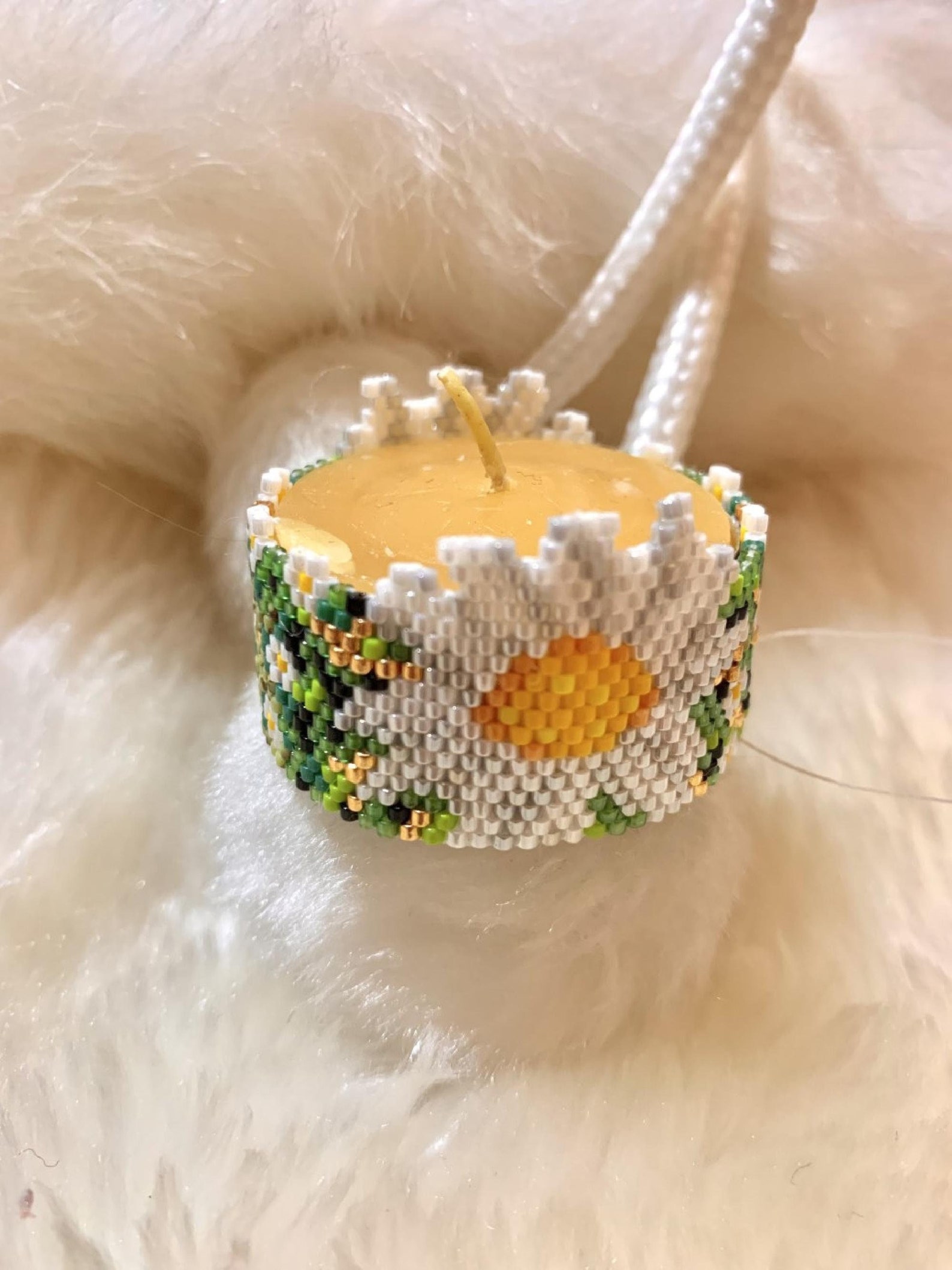 Daisy Beaded Tea Light Brick & Peyote Miyuki Delica 11.0 PDF Digital ...