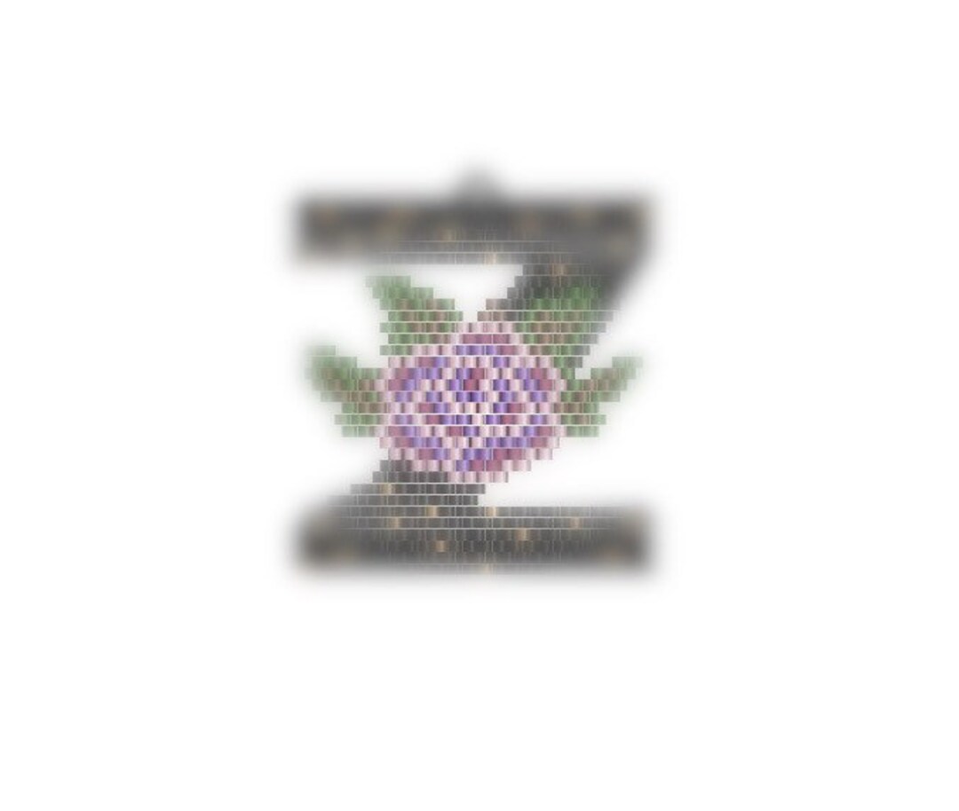 Brick Stitch Personalized Letter 'Z' With Rose Pendant Digital PDF ...
