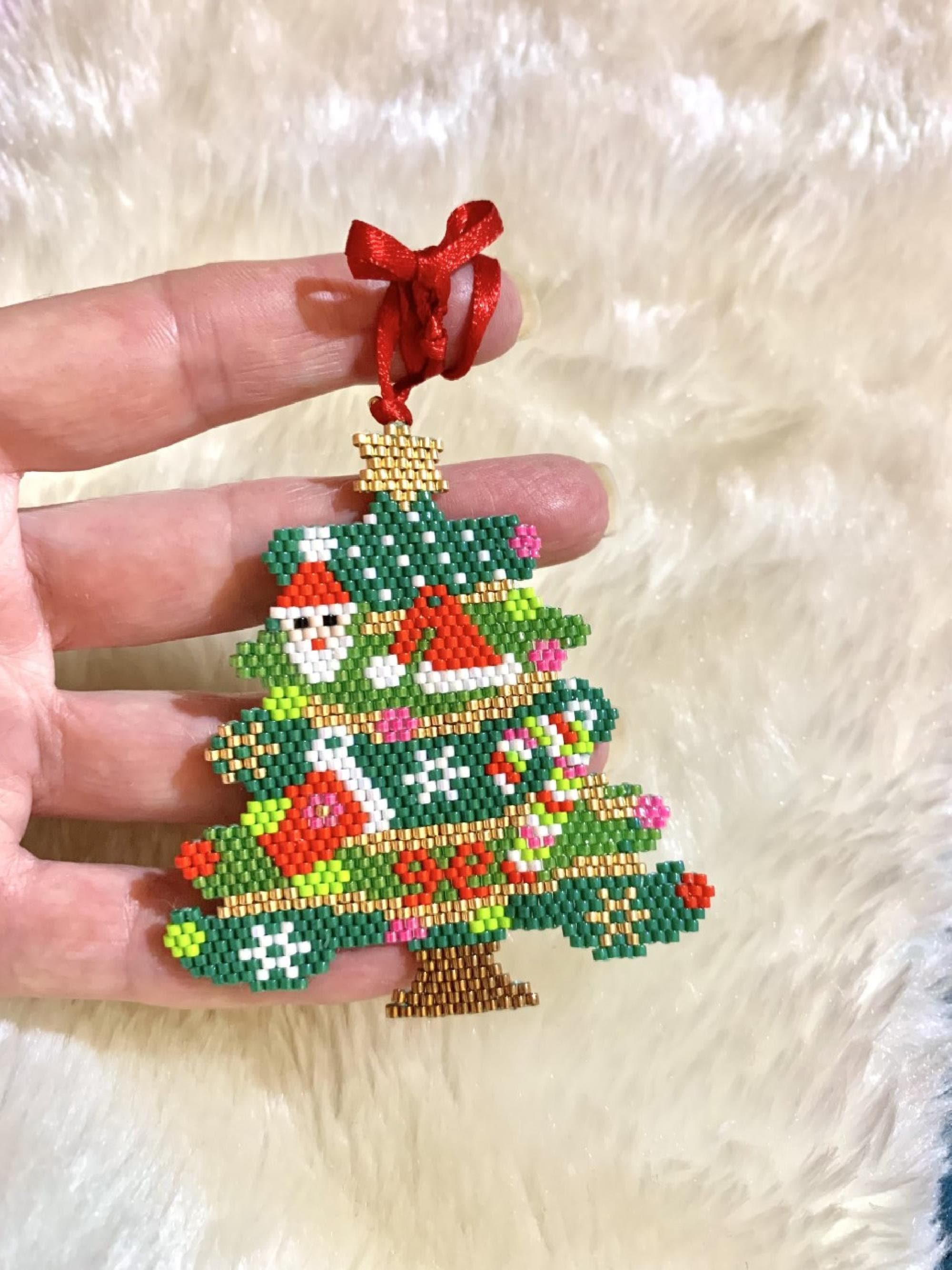 Brick Stitch Beaded Christmas Tree Ornament PDF Digital Pattern. - Etsy