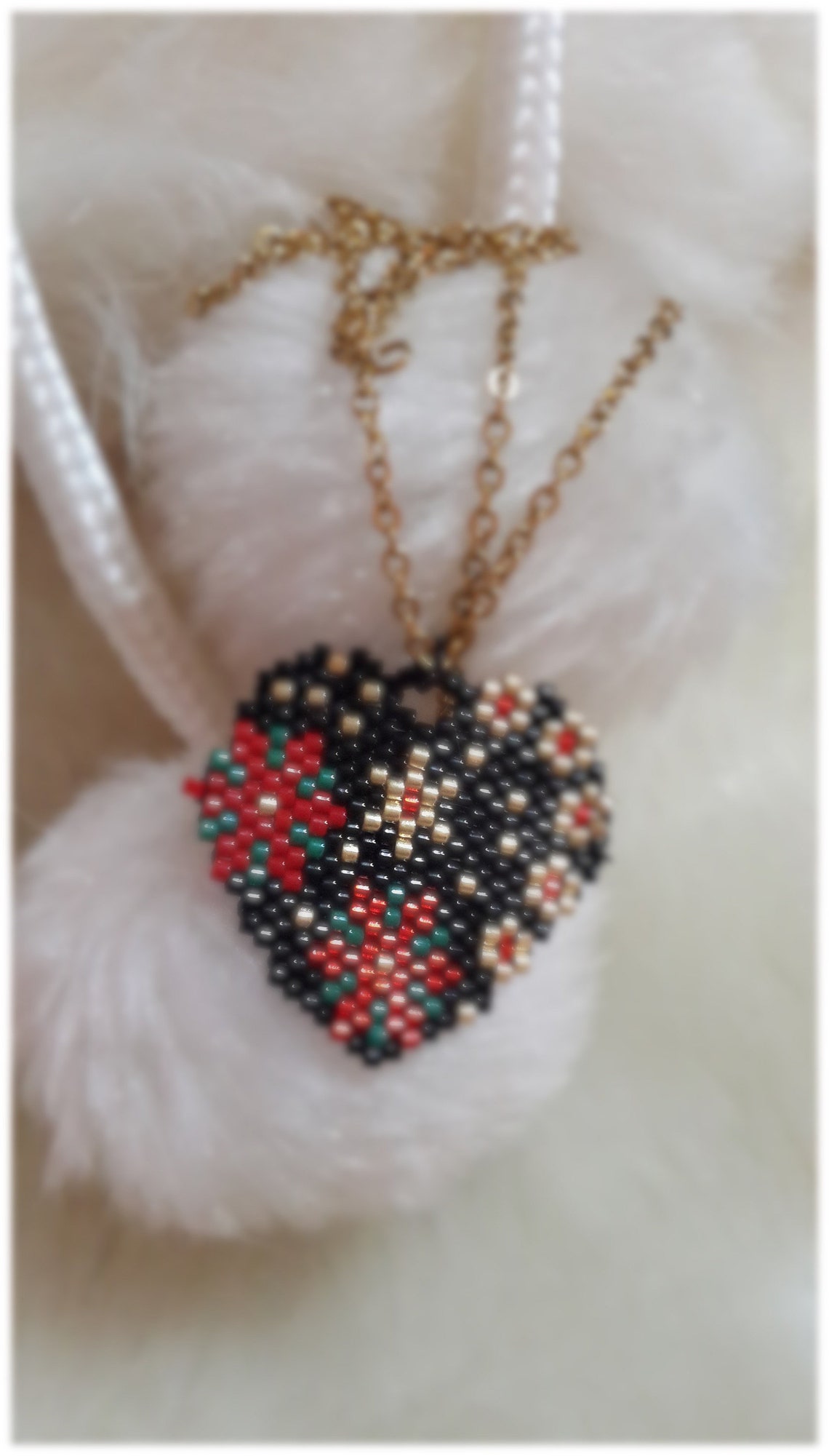 Christmas Brick Stitch Heart Beading PDF Pattern Heart | Etsy Canada