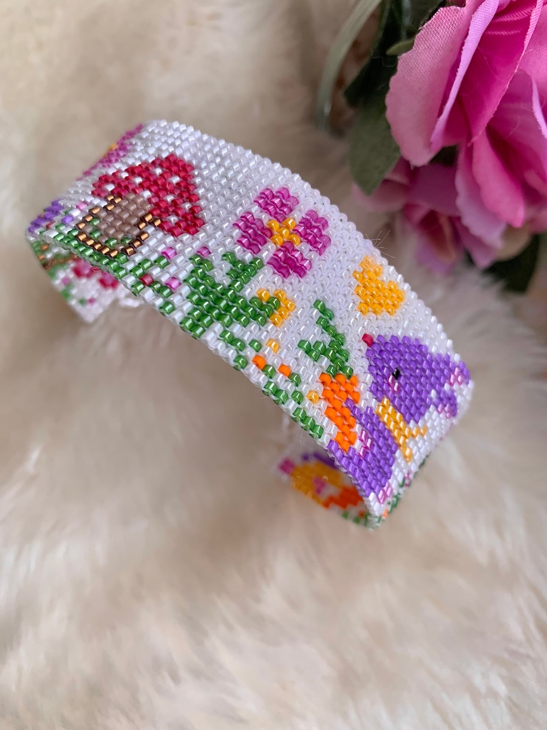 Easter Rabbit Bead Loom Bracelet Pattern: Miyuki Delica 11 (PDF Pattern ...