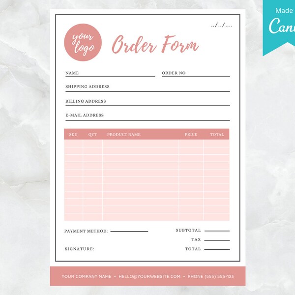 Food Order Form - Etsy