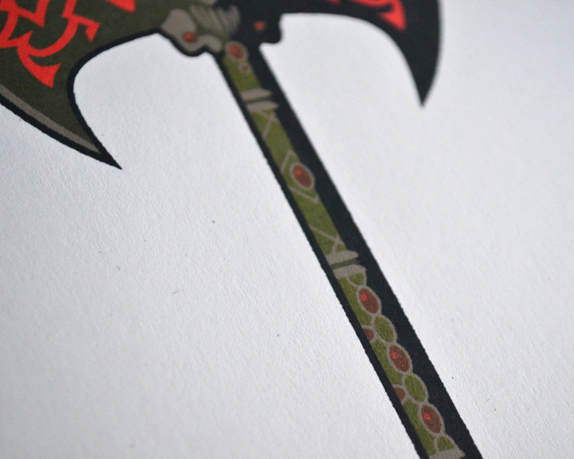 Everquest Berserker Kerasian Axe of Ire Epic Print | Etsy