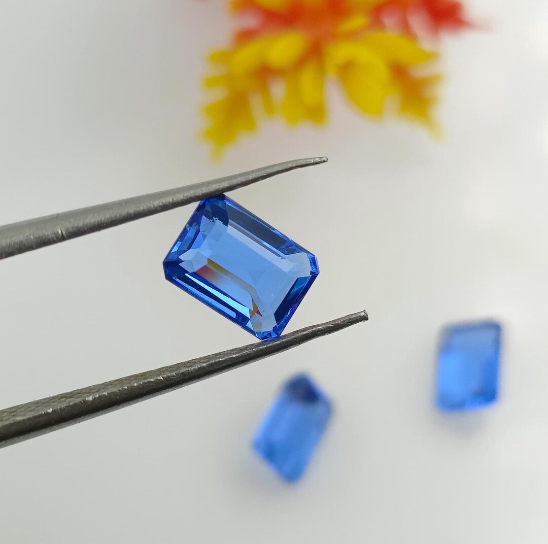 Lab Created Blue Tanzanite Octagon Cut Loose Lab Grown Faceted Gemstone ...