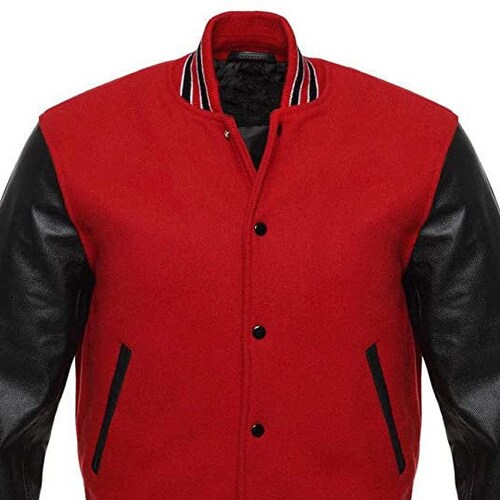 Maroon Varsity Baseball Letterman College Bomber Jacket W/ - Etsy