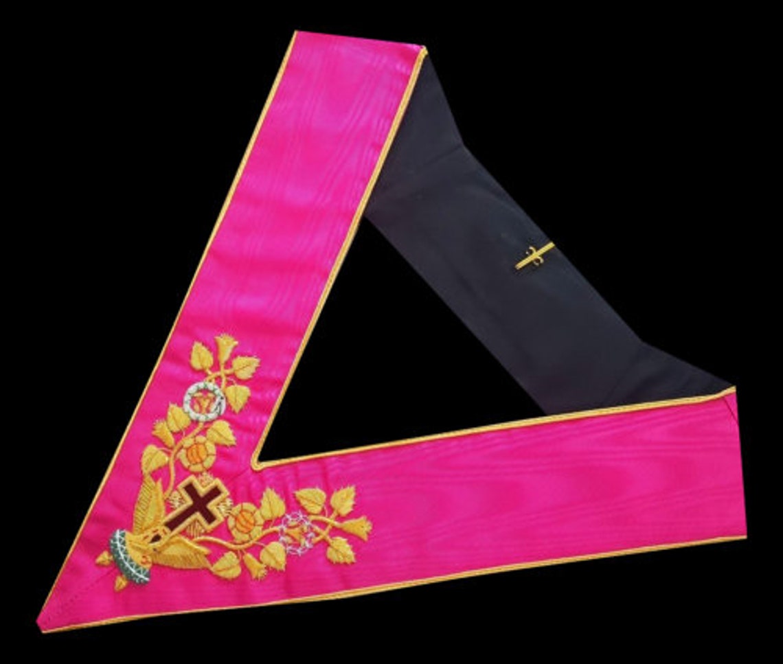Handmade Masonic Regalia rose Croix 18TH Degree Embroidered Collar Set ...