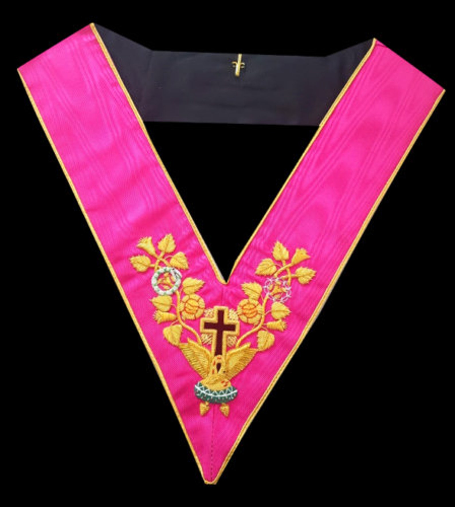 Handmade Masonic Regalia rose Croix 18TH Degree Embroidered Collar Set ...