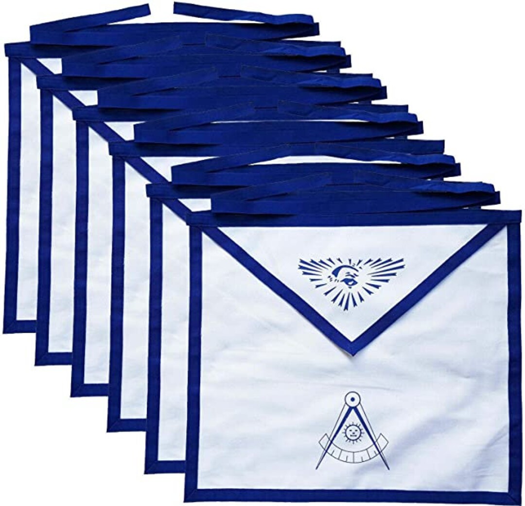 Masonic Regalia Free Mason White Cotton Duck Cloth With Blue Ribbon ...