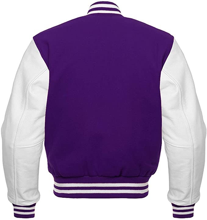 Letterman Baseball School College Bomber Varsity Jacket Purple Wool ...