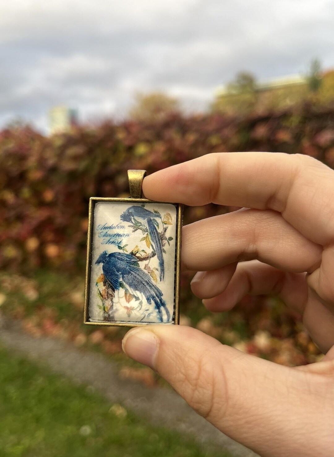 Audubon American Artist Bluebird Vintage Postage Stamp Pendant - Etsy
