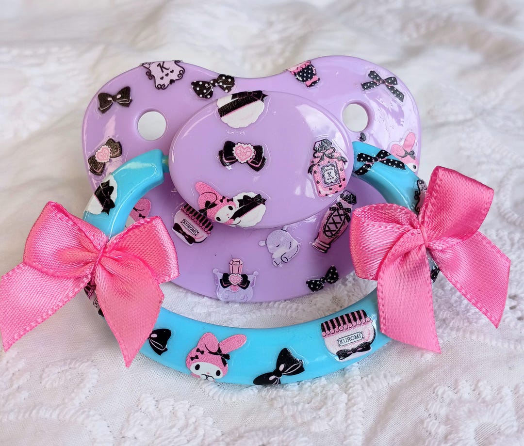 Adult Decorated Pacifier Sanrio Kuromi My Melody Blue Purple - Etsy