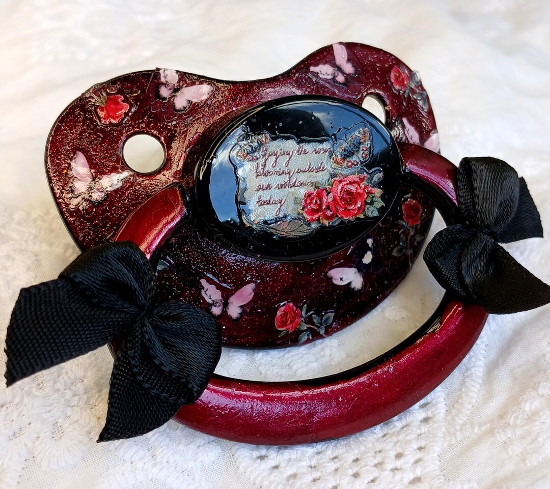 Adult Decorated Pacifier Gothic Black - Etsy