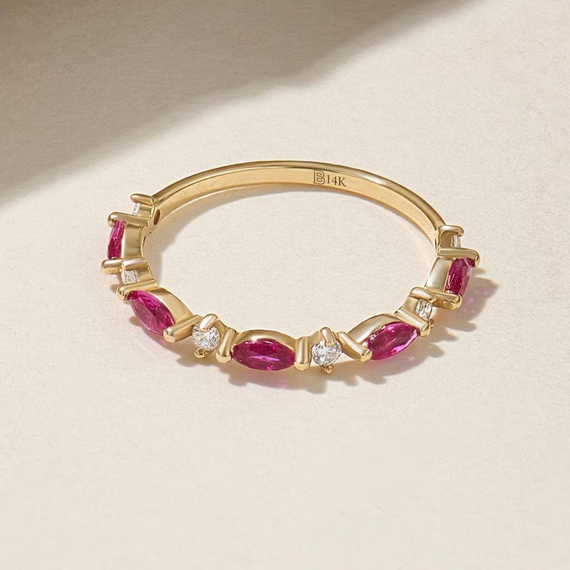 Marquise Ring Gold Ruby - Etsy