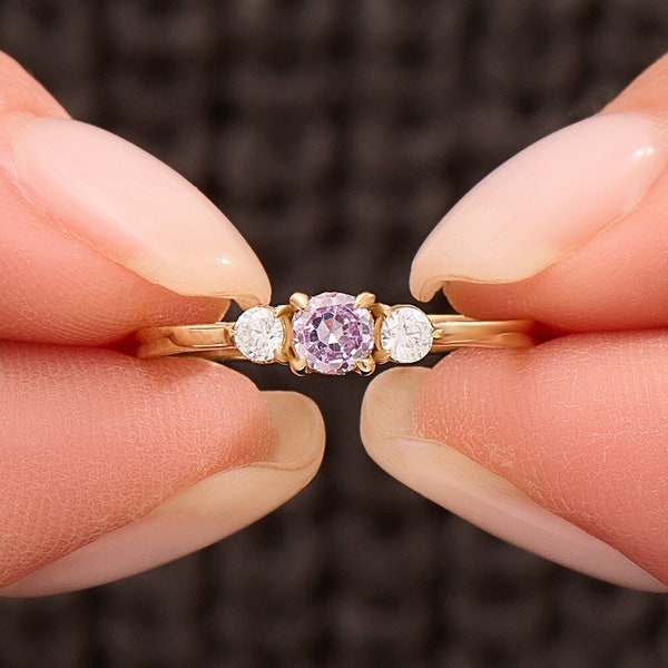 14k Gold Ring Purple Stone - Etsy