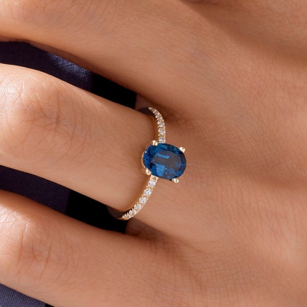 Blue Engagement Ring - Etsy