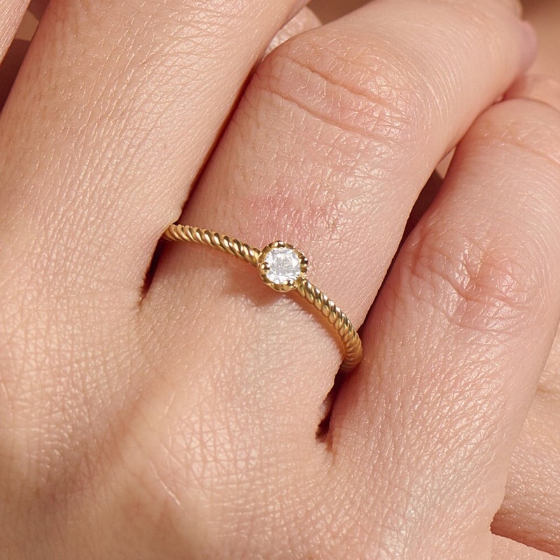 Tiny Engagement Ring - Etsy