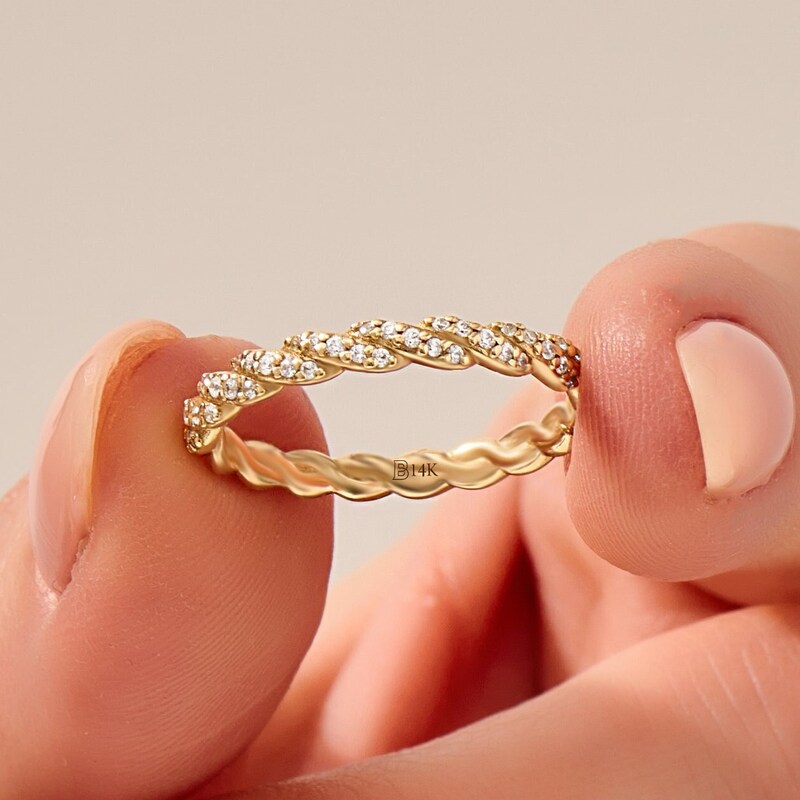 Twist Diamond Ring - Etsy