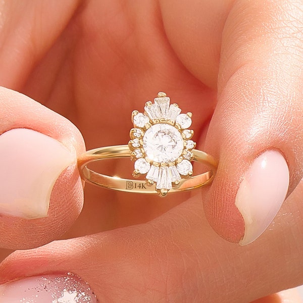 Unique Dainty Engagement Ring - Etsy