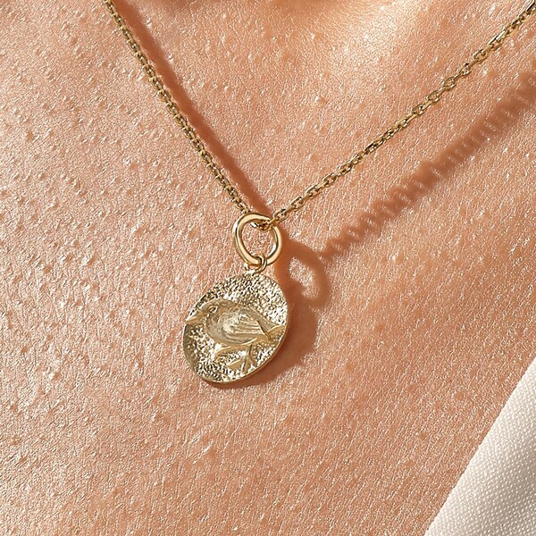 Gold Bird Pendant - Etsy