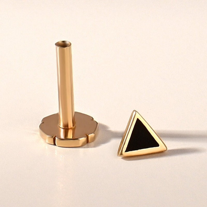 Pyramid Stud Earring - Etsy UK