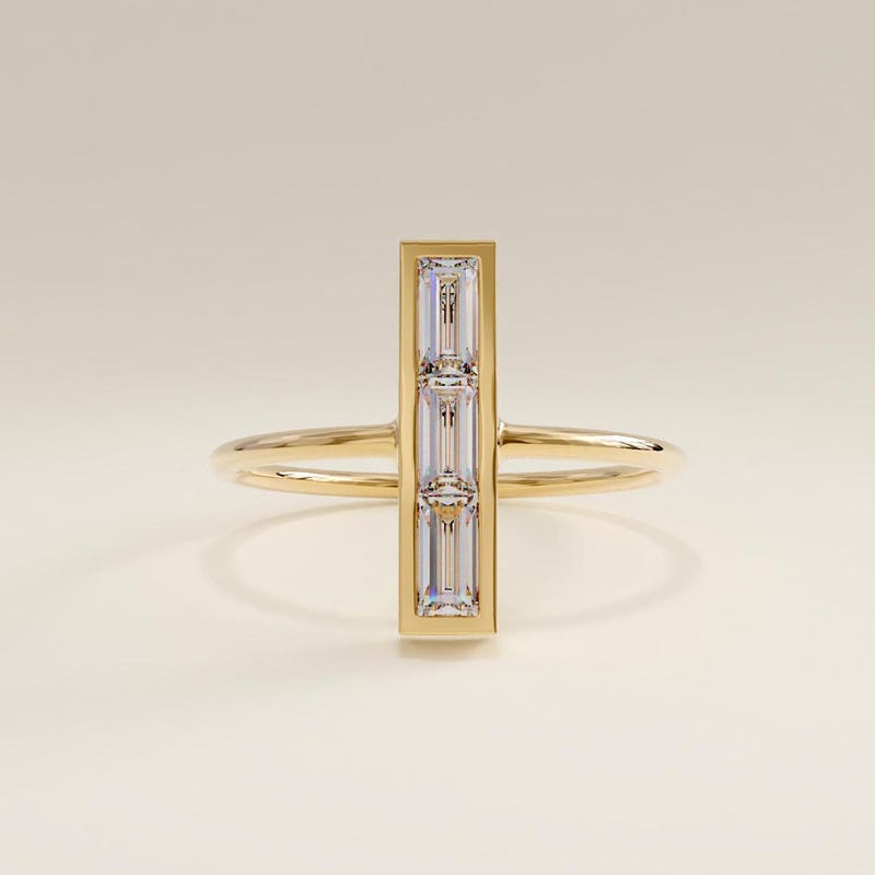 Diamond Bar Ring - Etsy