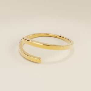Elegant Bypass Thumb Ring, 14k Solid Gold Plain Wrap Rings for Women ...