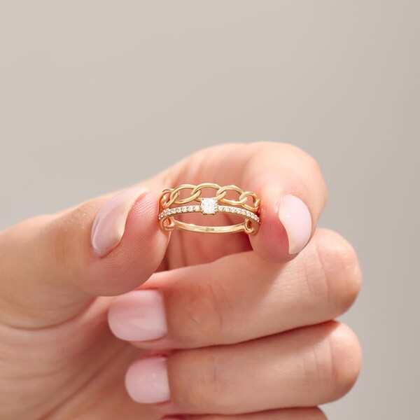 Double Ring Chain - Etsy