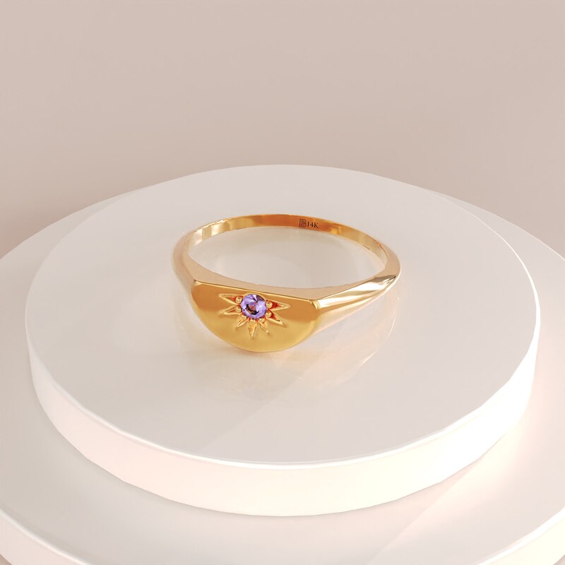 Sun Signet Ring - Etsy