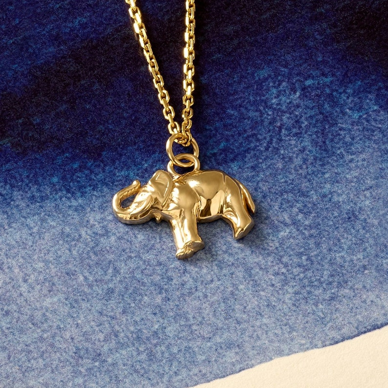 Gold Vermeil Elephant Necklace | 14K Gold Plated 925 Silver Good Luck ...