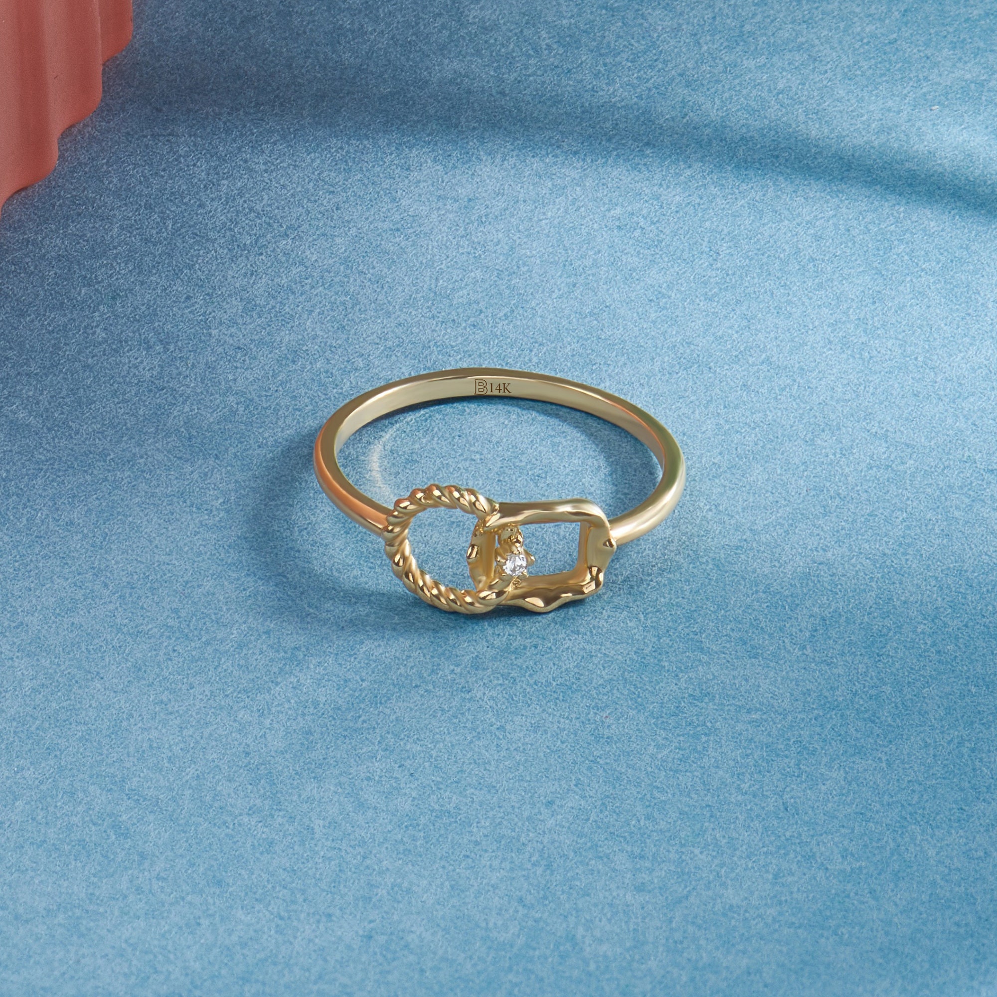 Women's Solid Gold Knot Ring 10K 14K 18K Stackable Promise Women's Solid Gold Knot Ring 10K 14K 18K Stackable Promise