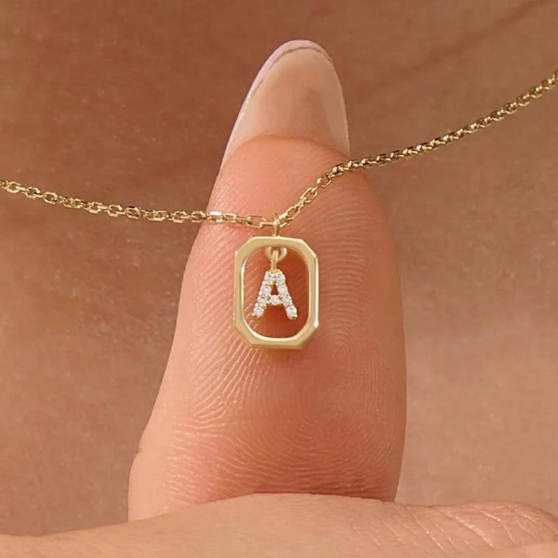 Diamond Gold R Pendant - Etsy UK